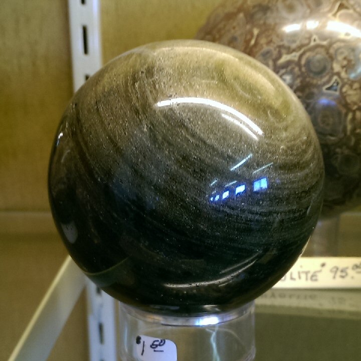 Silver Sheen Obsidian Sphere – Trina's Rock Shop